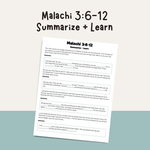 Malachi 3:6-12 - Sermon Helps Worksheet - Activity Sheet, Coloring ...