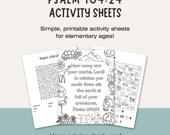 Genesis 1:1 Activity Sheets & Coloring Page DIGITAL DOWNLOAD ...