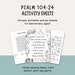 Psalm 104:24 Activity Sheets & Coloring Page DIGITAL DOWNLOAD ...