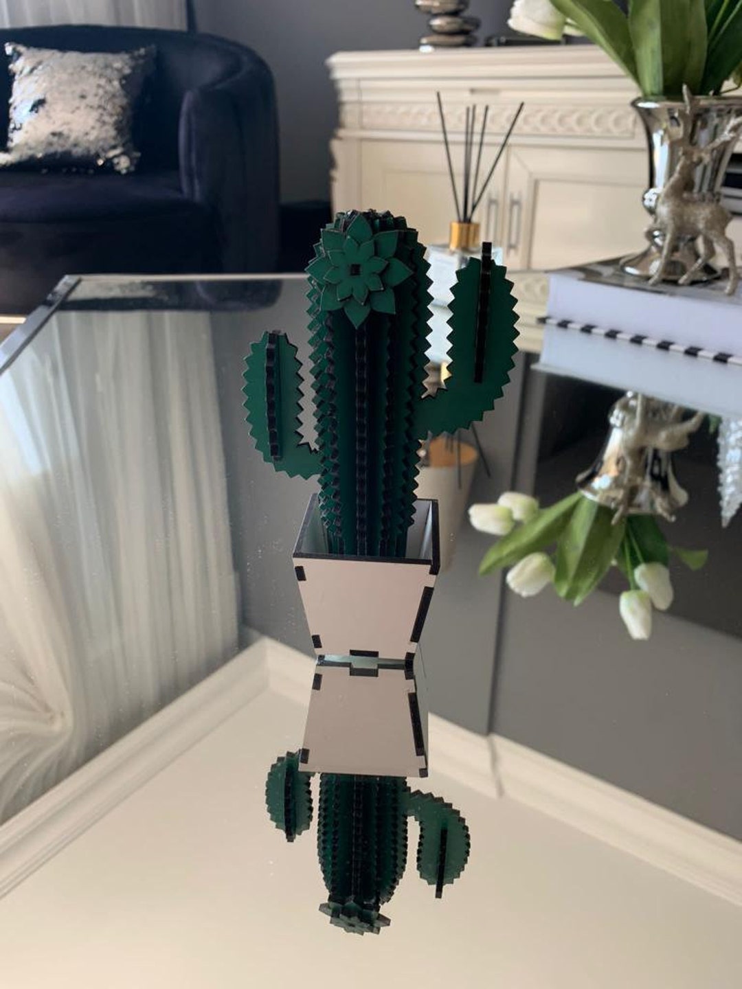 Cactus Lazer Cut, 3D Puzzle Laser Cut , Cactus Craft, Table Decor ...