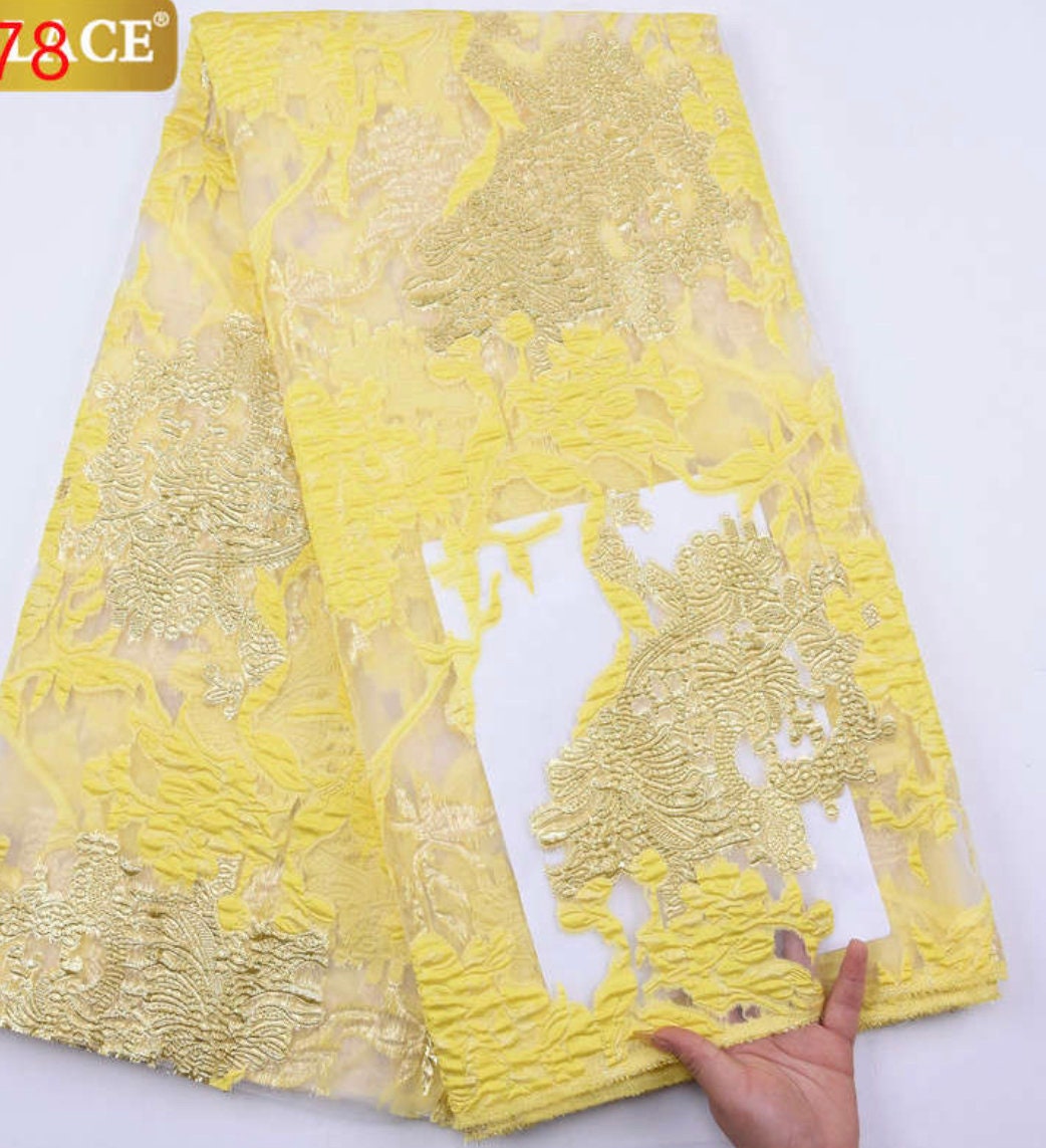 New High Quality Gild Lace. French Lace Fabric for Women Dress. African ...