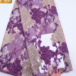New High Quality Gild Lace. French Lace Fabric for Women Dress. African ...