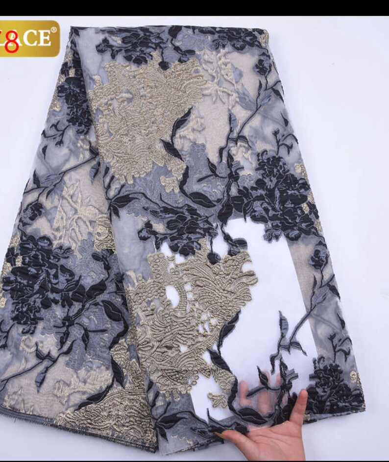 New High Quality Gild Lace. French Lace Fabric for Women Dress. African ...