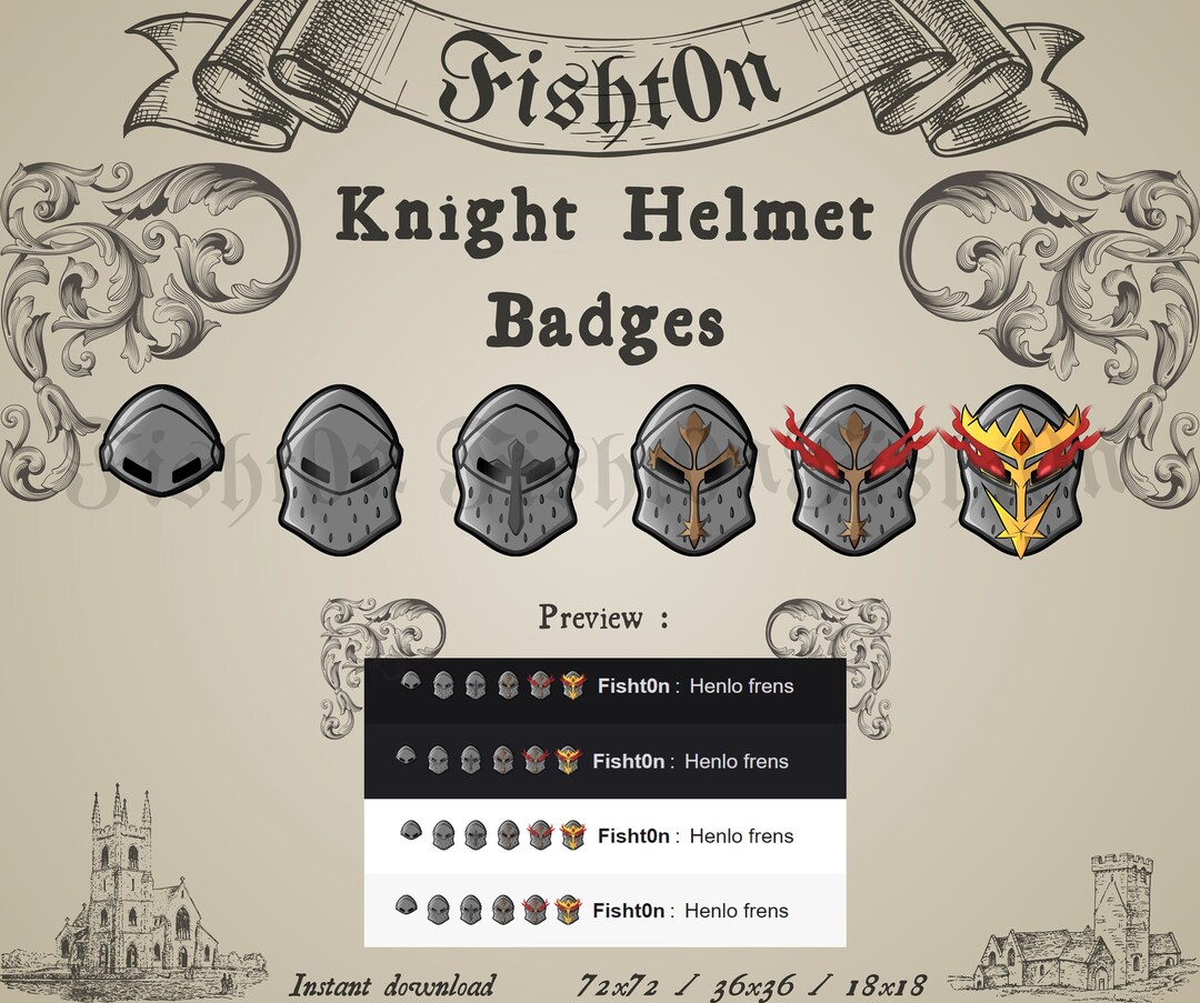 Knight Helmets Twitch Badges for Subs - Etsy