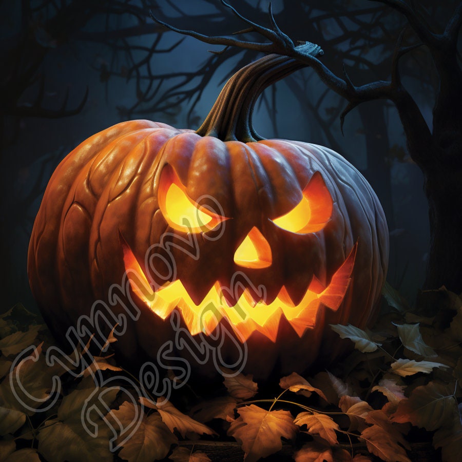 5 Images!! Nightmarish Scary Pumpkin Digital Art Collection - Creepy ...