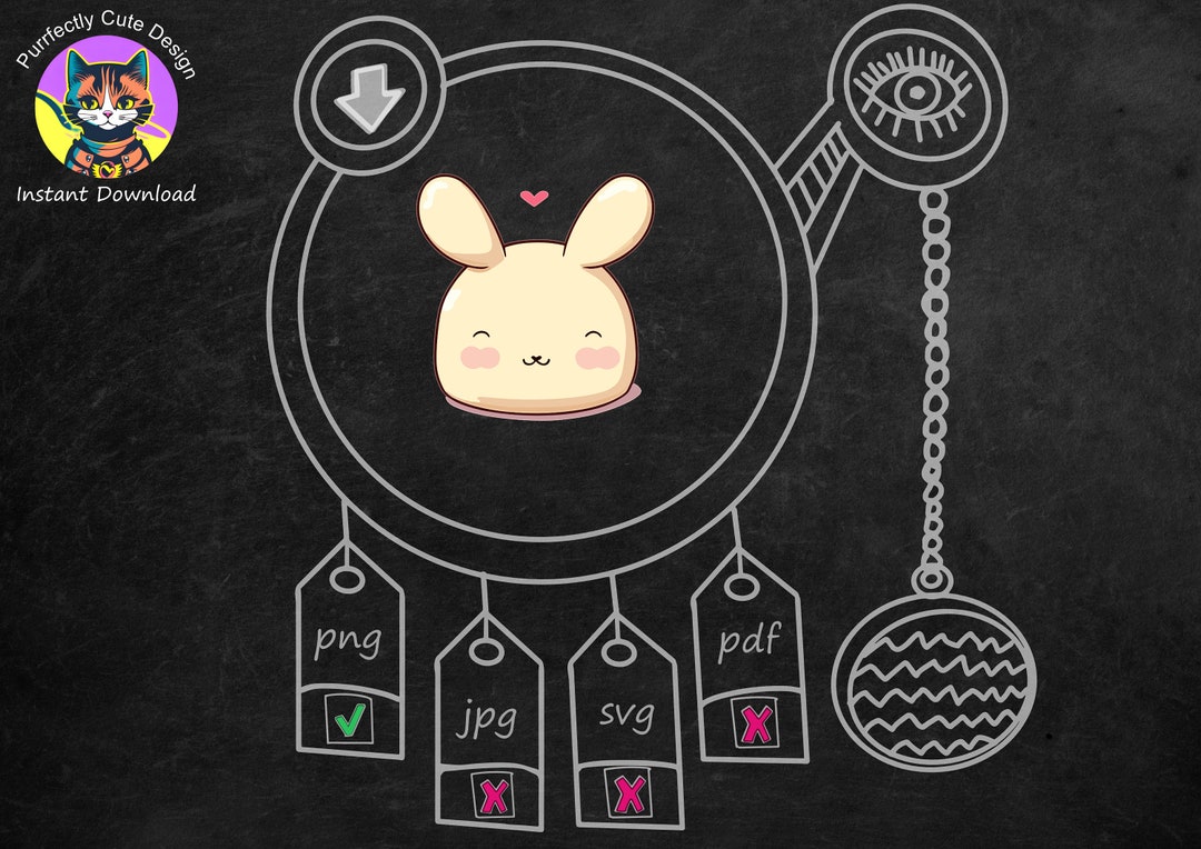 Cute Pink Rabbit/bunny Kawaii Sticker,love Rabbit , Instant Download ...