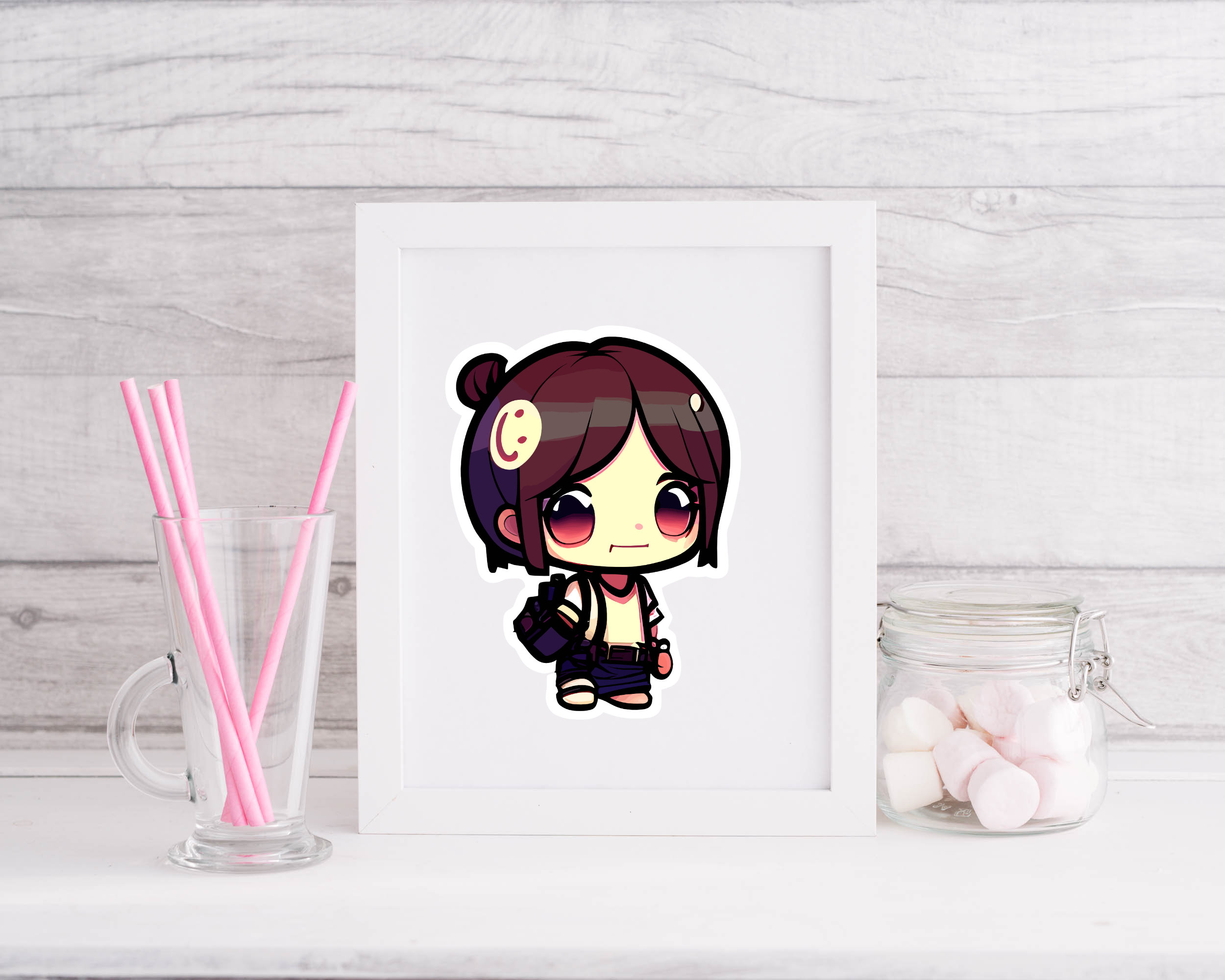 Cute Chibi Emo Y2k Sticker, Anime Manga School Girl, Instant Download ...
