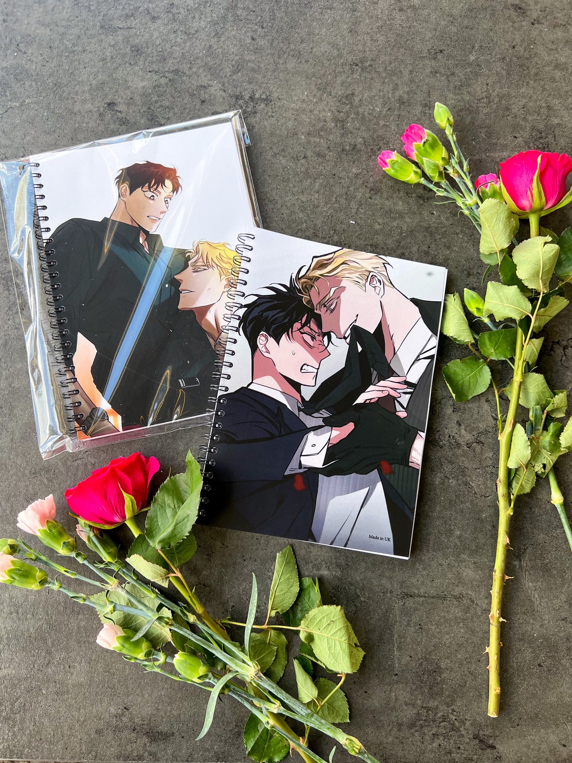 BL Notebook roses and Champagne Yaoi Manhwa A5 Matte Journal 150 Lined ...