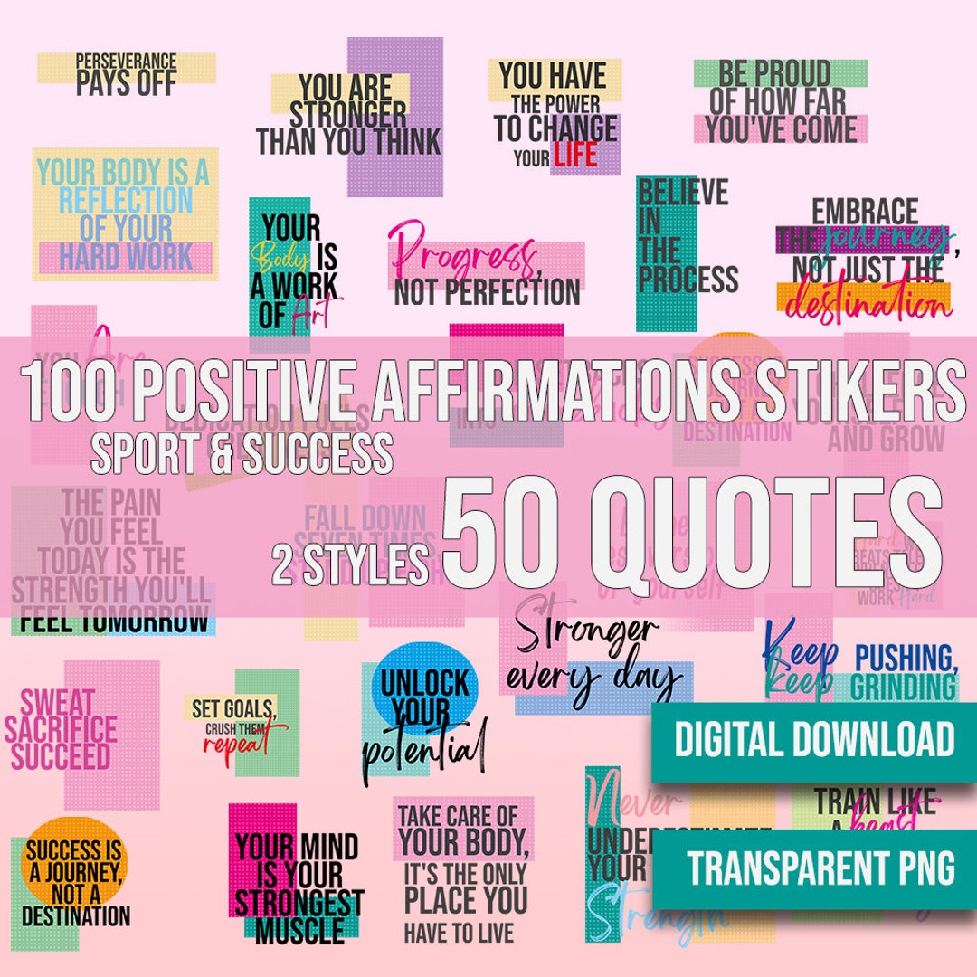 100 Body Positivity Digital Stickers Goodnotes Inspirational Quotes ...