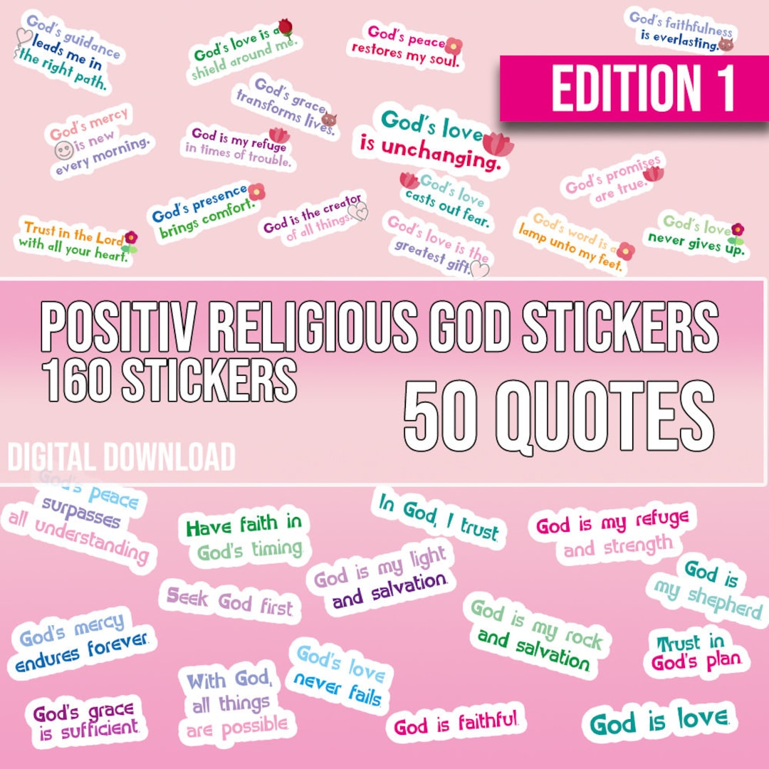 160 RELIGIOUS STICKERS God Quotes Digital Stickers Goodnotes ...