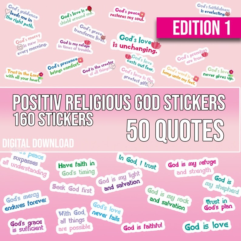 160 RELIGIOUS STICKERS God Quotes Digital Stickers Goodnotes ...
