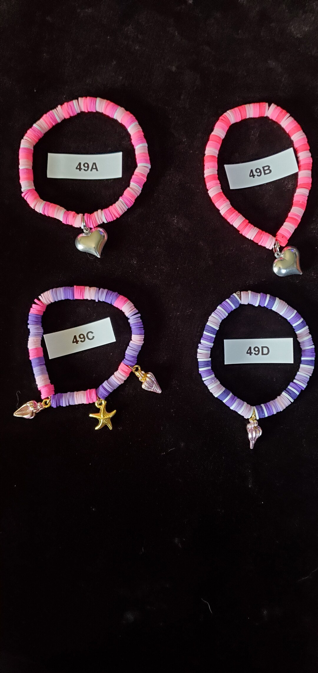 Colorful Clay Disc Elastic Bracelets With Charms - Etsy