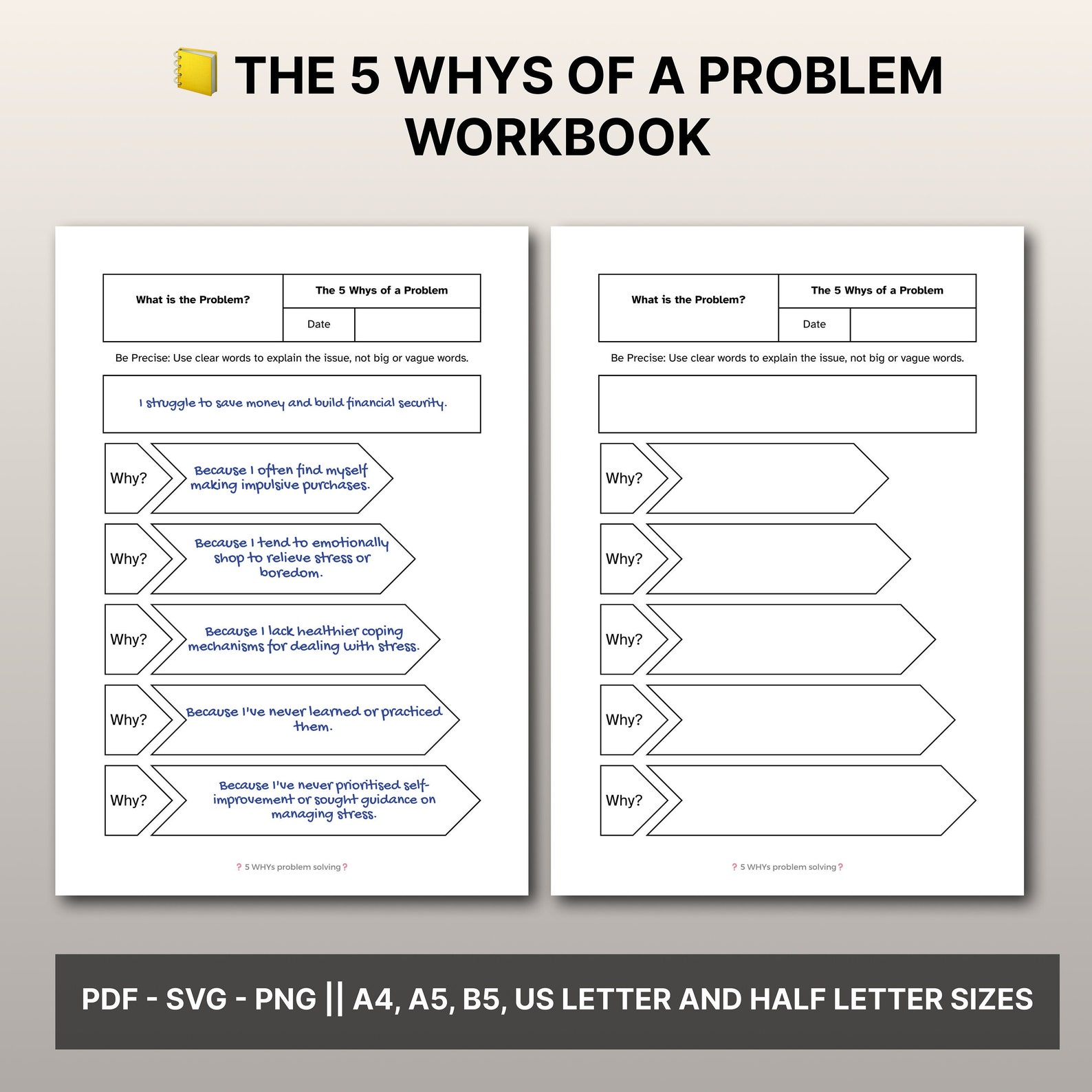 The 5 Whys of A Problem Workbook for Making Decisions and Effective ...