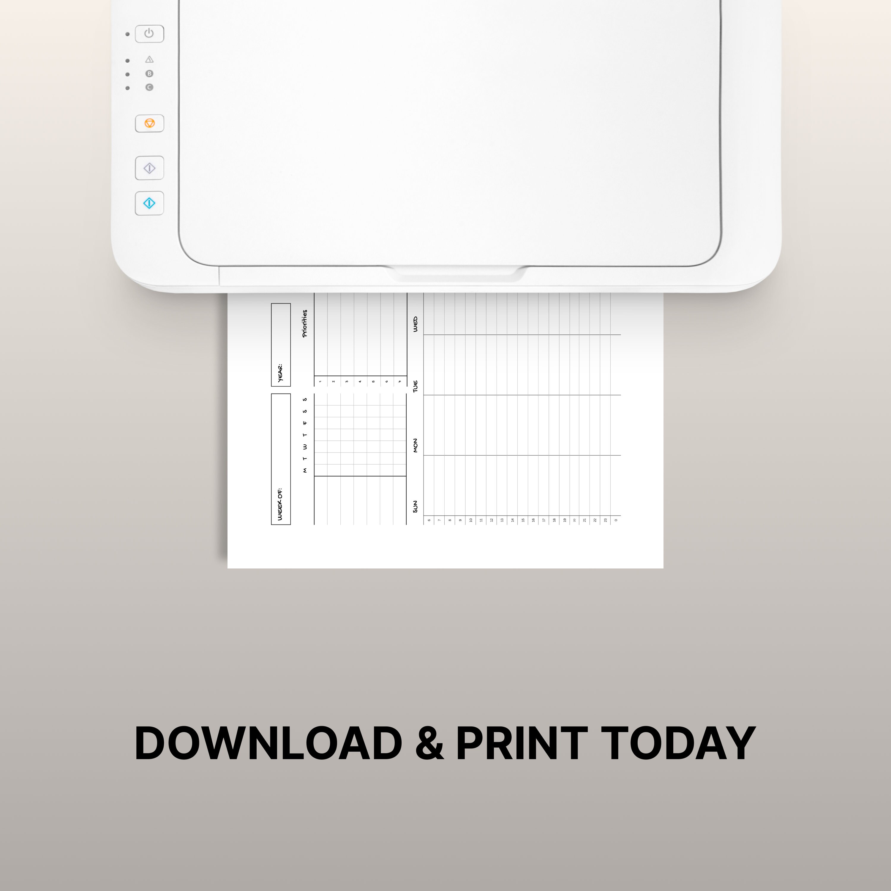 Simple Printable Inserts With a Week at a Glance | A4, US Letter ...