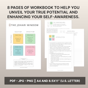 Johari Window Resource Workbook | Self-awareness Worksheets | Digital ...