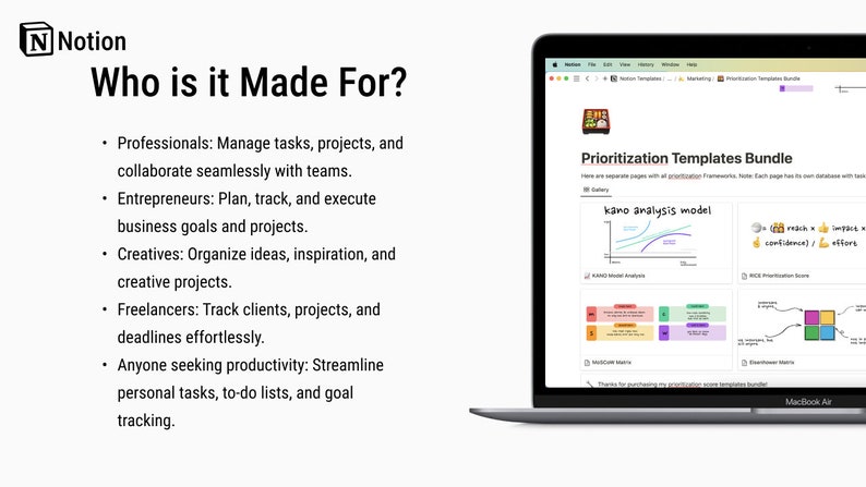 Notion Backlog Scoring Bundle | Notion Project Planner Dashboard ...