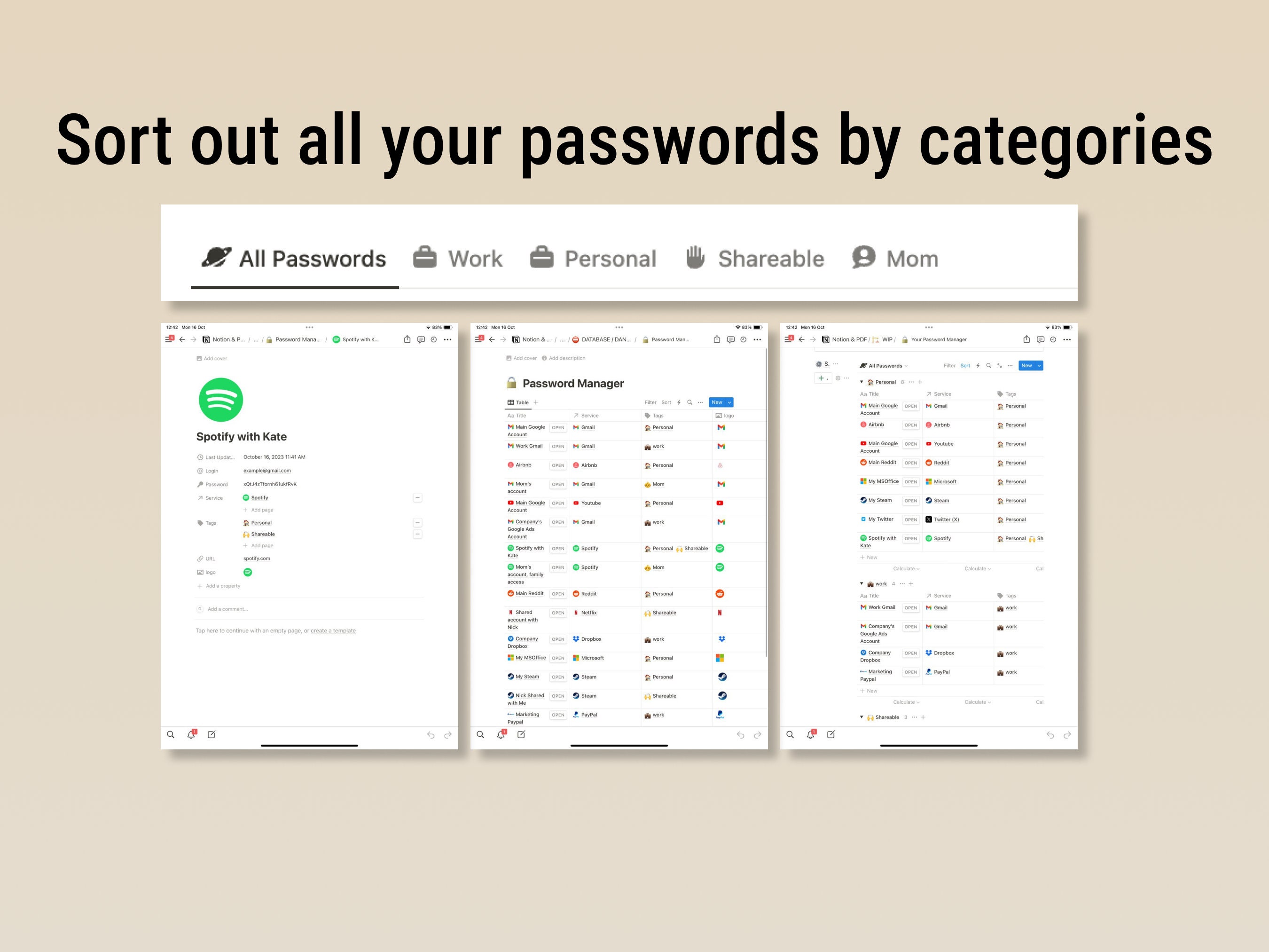 Password Manager for Notion | Password Tracker and Keeper Notion ...
