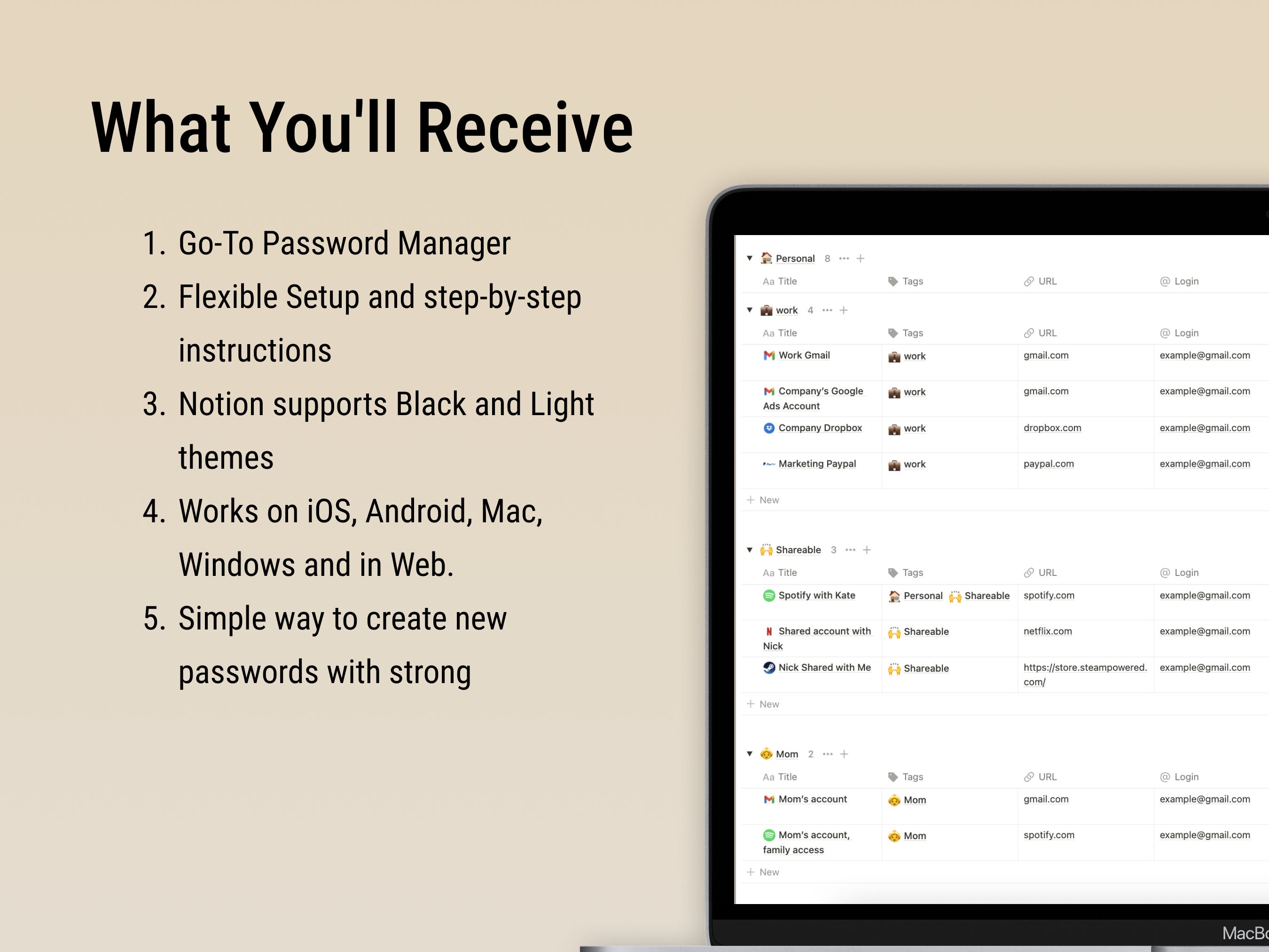 Password Manager for Notion | Password Tracker and Keeper Notion Template With Password ...