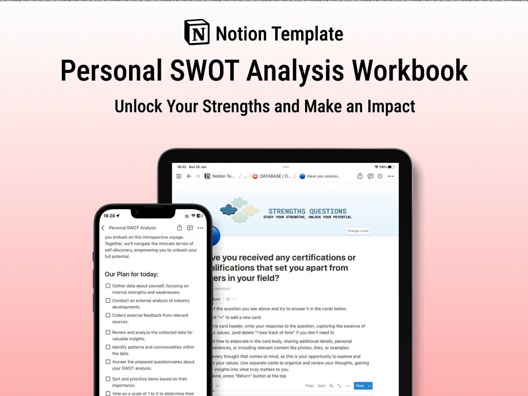 SWOT Analysis Coaching Notebook With a Guide of Self Improvement ...