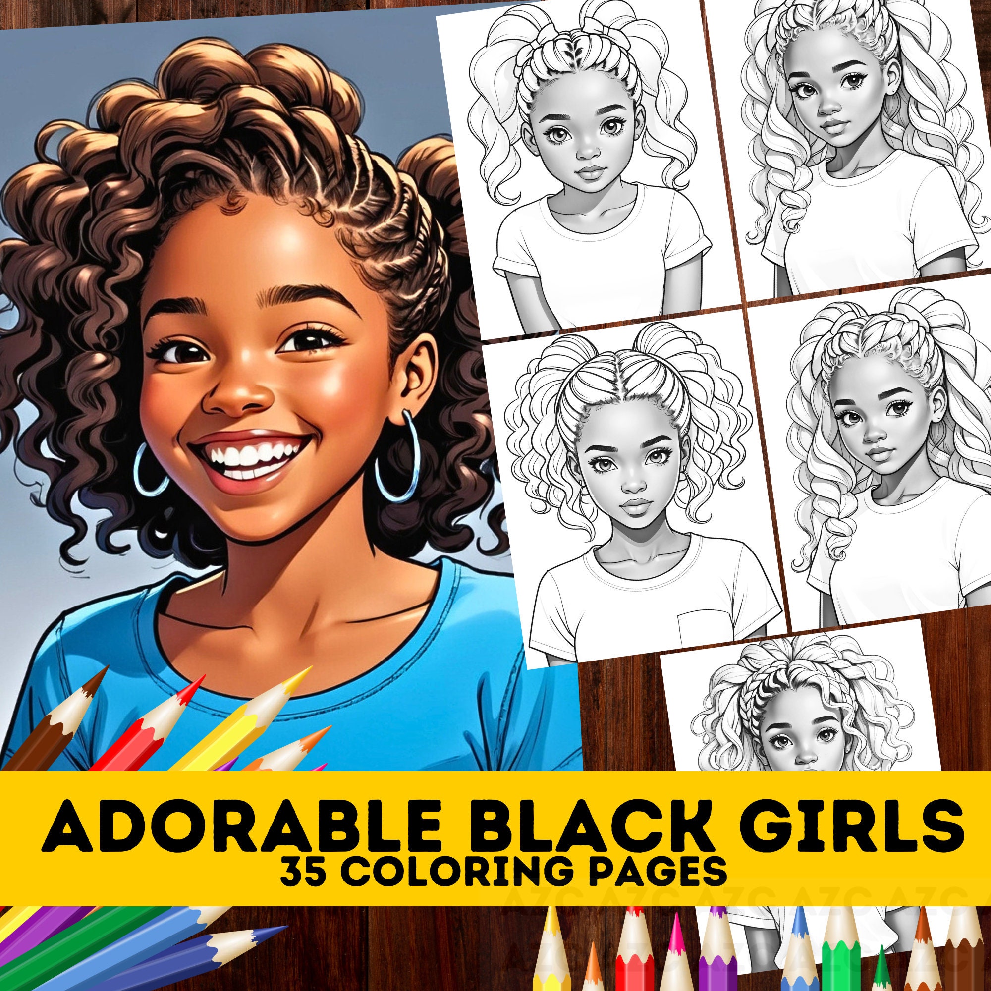 35 Adorable Black Girls Coloring Pages| Cute Girls Lightly-shaded ...