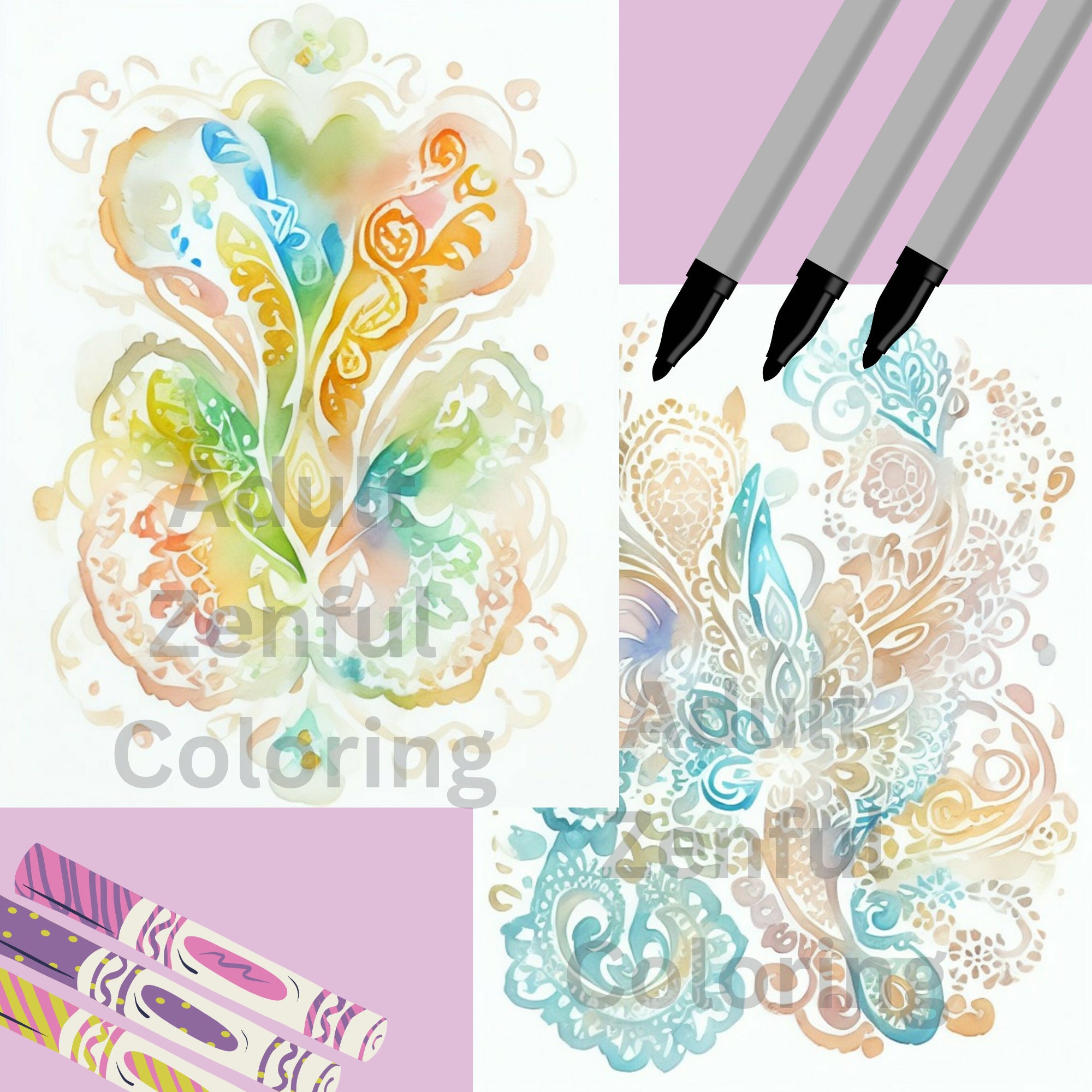 42 Printable Reverse Coloring Butterfly, Peacock, Laces Mindfulness and ...