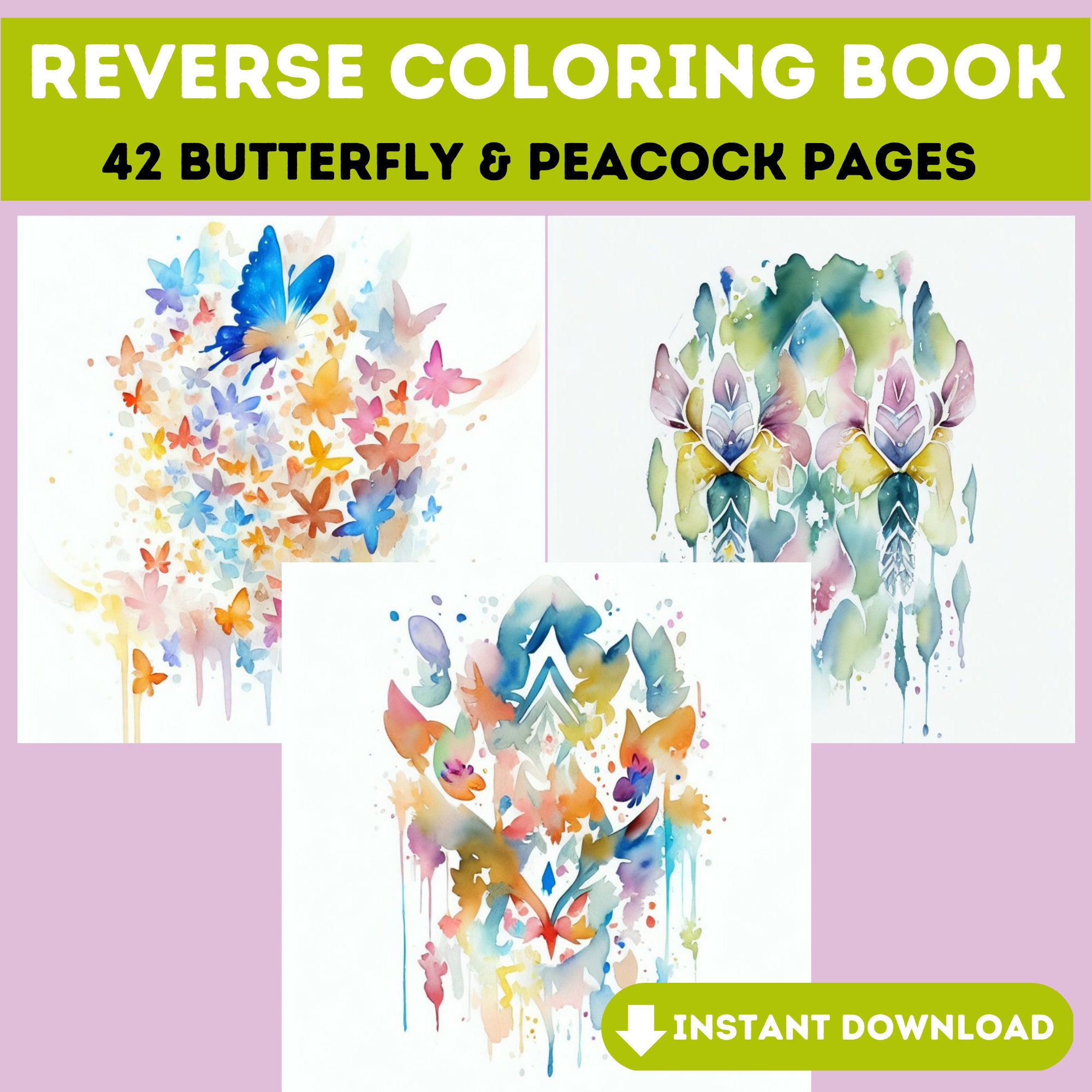 Printable Reverse Coloring Pages paisley, Butterfly, Moth Themed ...