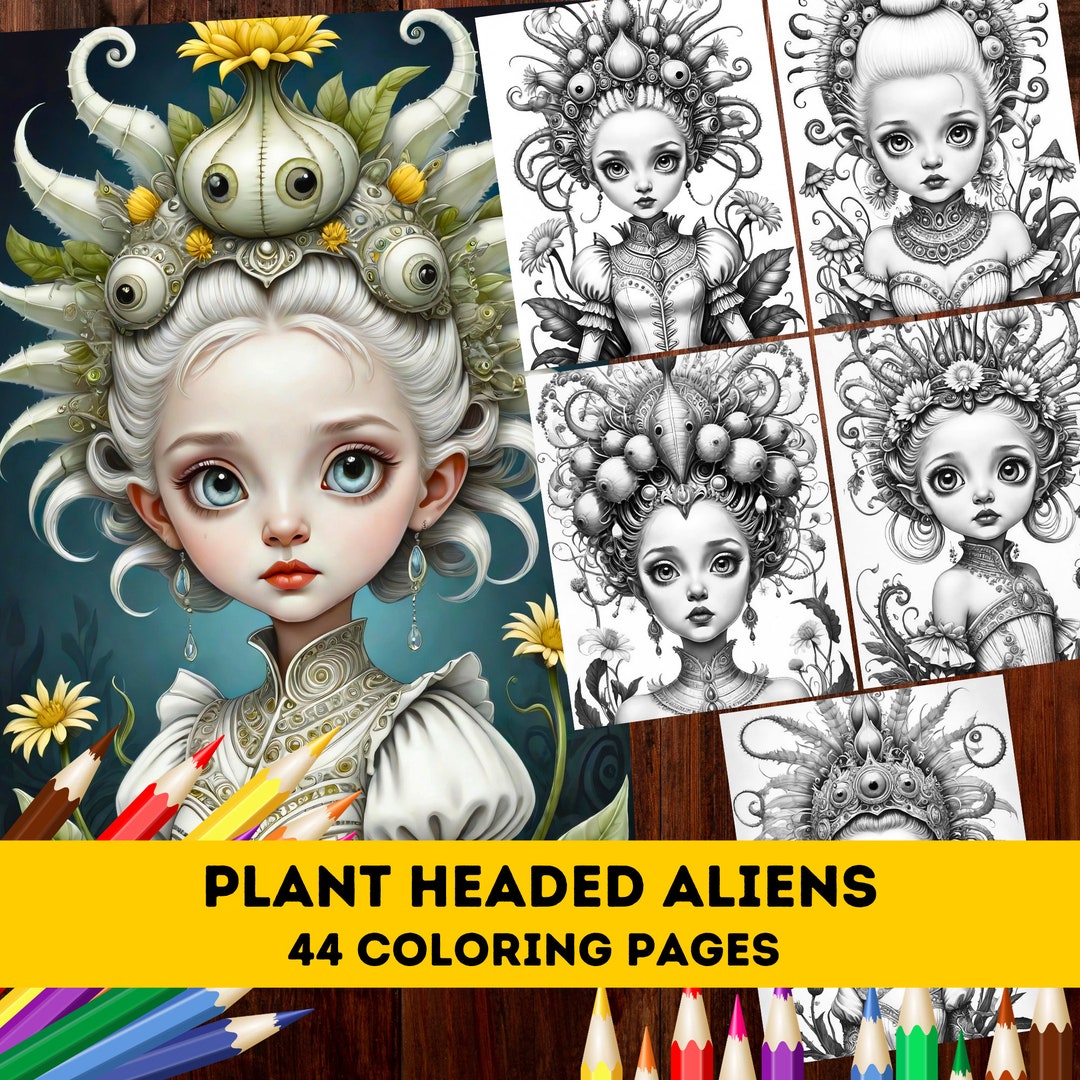 44 Extravagant Plant-headed Aliens Coloring Pages Extraterrestrial ...
