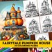25 Fairytale Pumpkin House Grayscale Coloring Pages Fantasy - Etsy