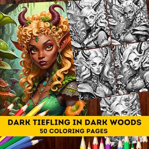 50 Dark Tiefling in the Woods Coloring Pages Dungeons & Dragons ...
