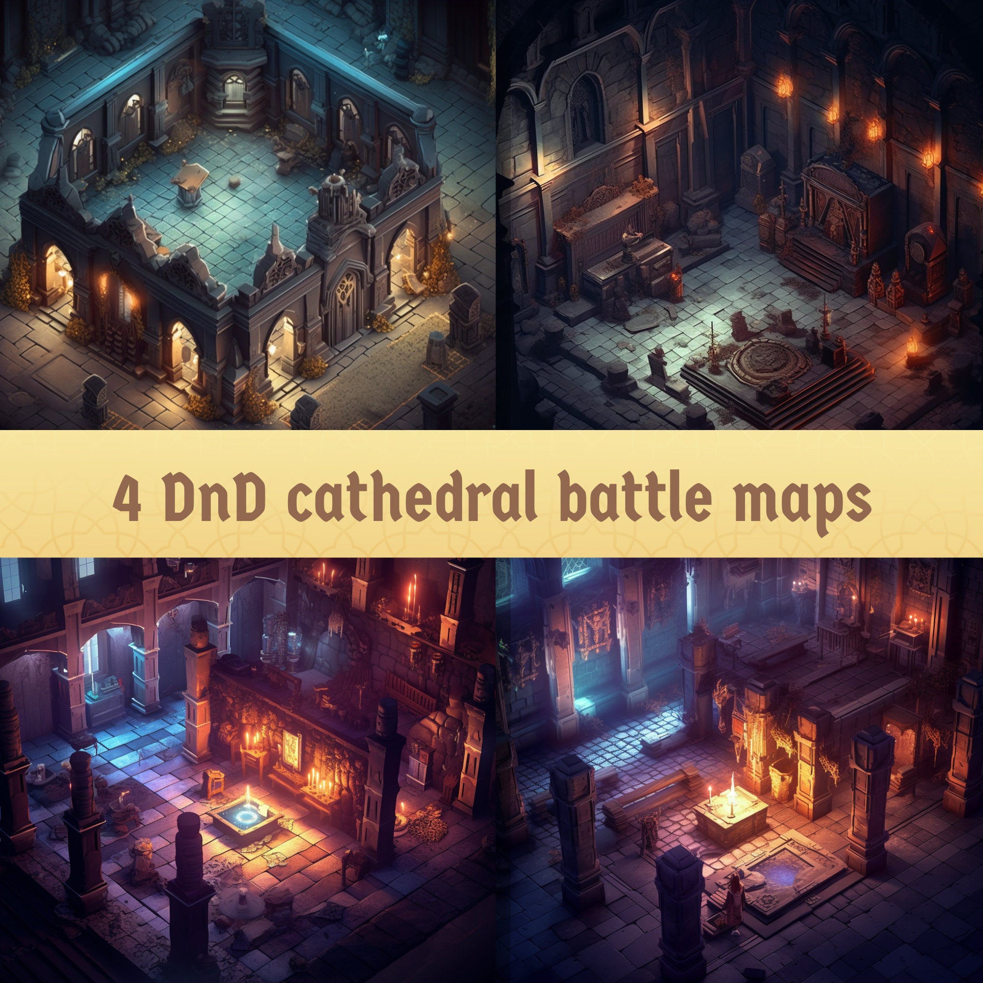 Magical Temple, Cathedral Altar Maps, Dnd Battle Map, D&D, Battlemap, Dungeons and Dragons, 5e ...