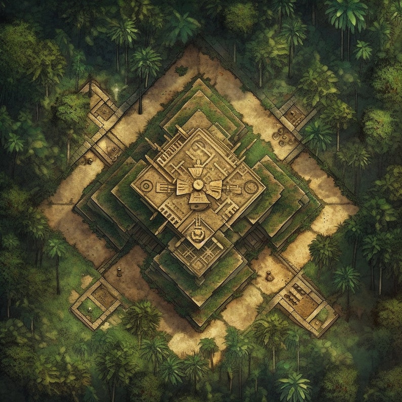 The Fallen Aztec Empire Maps, Dnd Battle Map, D&D, Battlemap, Dungeons ...
