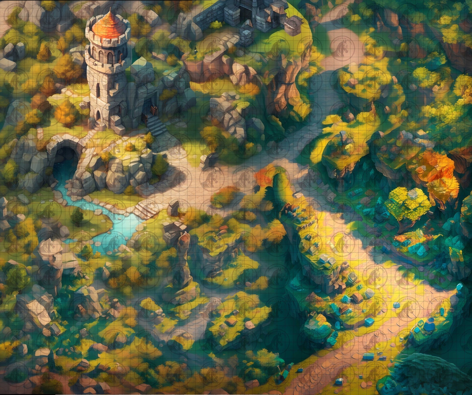 Enchanted Forrest Maps, Dnd Battle Map, D&D, Battlemap, Dungeons and ...