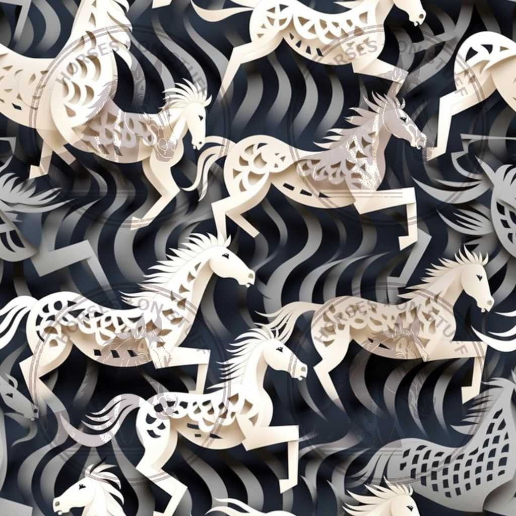 8 Colorful Kirigami Horse Patterns, Wallpaper, Seamless Pattern for ...