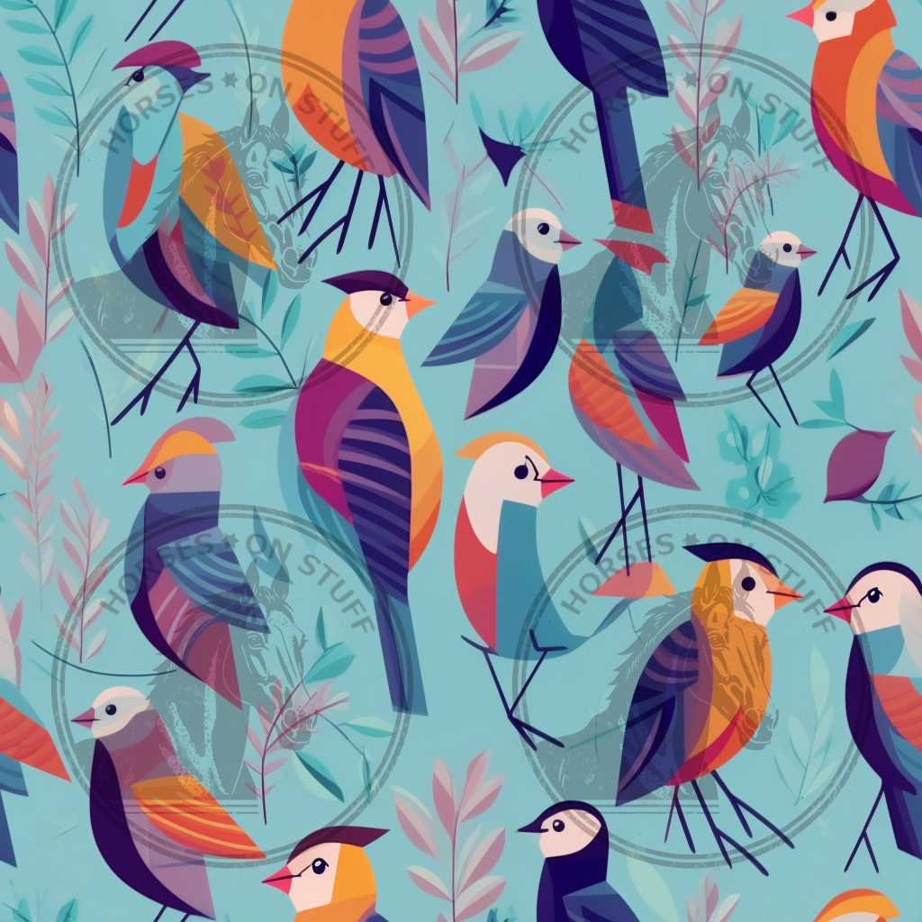 8 Colorful Pastel Bird Patterns, Wallpaper, Seamless Pattern for Paper, Fabric and Crafts ...