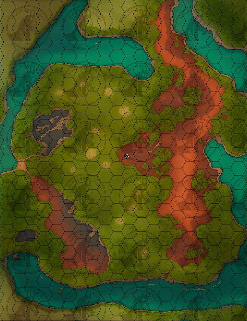 Enchanted Marshlands D&D Map Hex, Square Grid High Resolution Digital ...