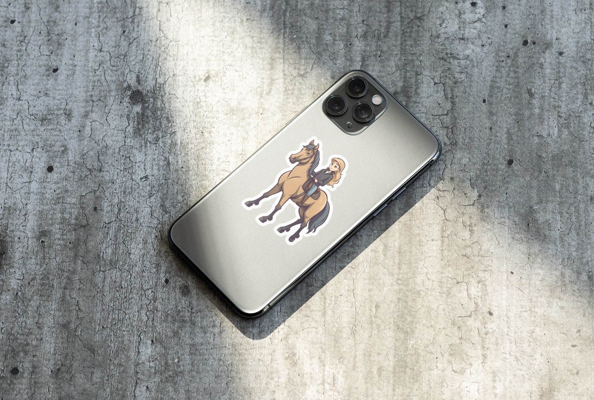 Four Images of a Girl Horse Riding and Jumping. Sticker Digital Art ...