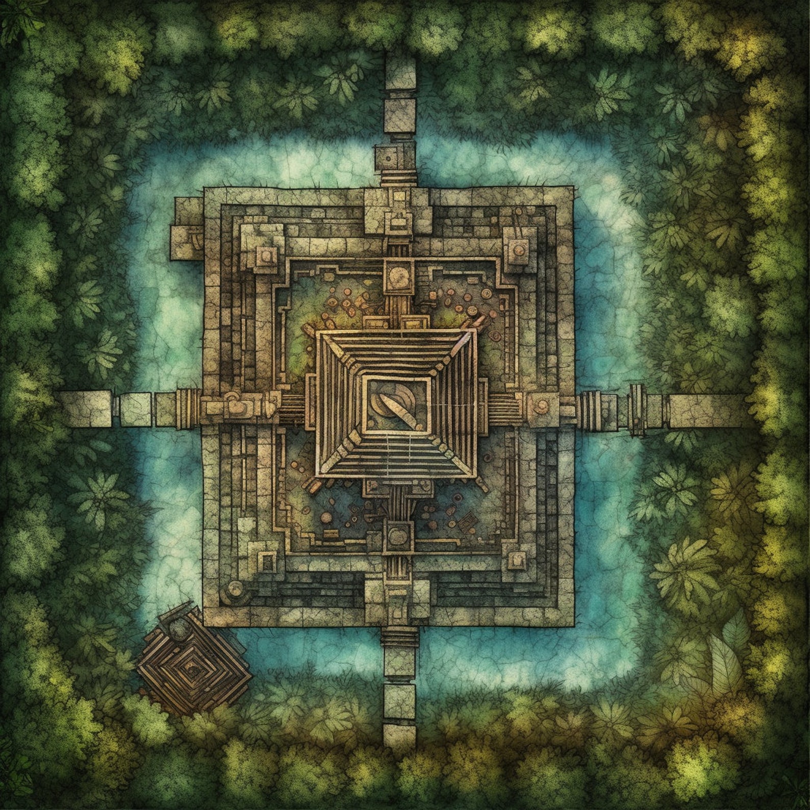 The Fallen Aztec Empire Maps, Dnd Battle Map, D&D, Battlemap, Dungeons ...