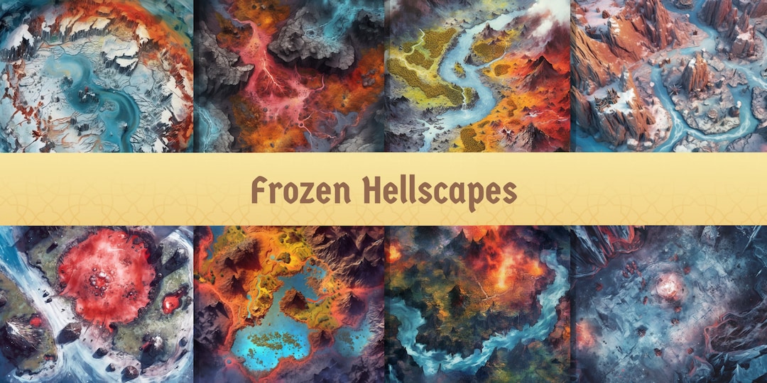 Frozen Hellscapes Maps, Mountains, Rivers, Lava, Ice, Snow, Dnd Battle ...