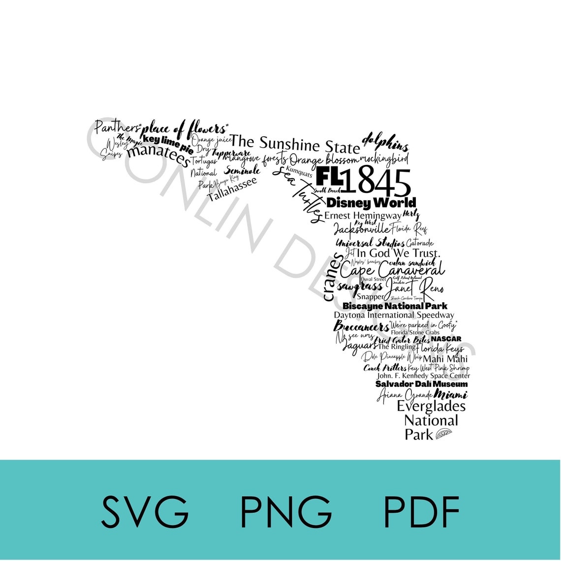 Florida Svg Png Pdf Digital Download - Etsy