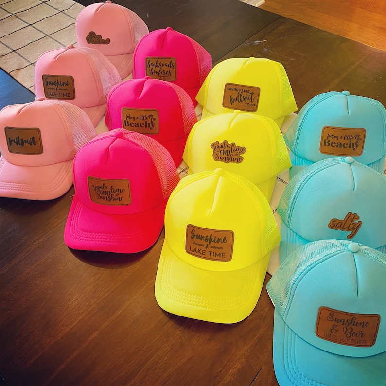 Summer Trucker Hat Pick Your Color & Design Custom Hat/ Neon - Etsy