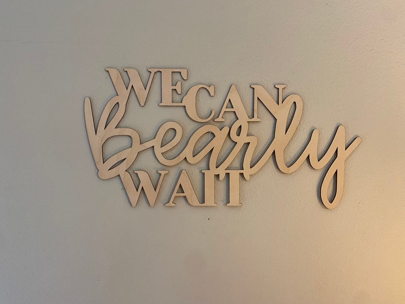 We Can Bearly Wait Wood Sign, Baby Shower Sign Baby Shower Backdrop ...