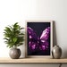 Radiant Purple Crystal Butterfly Art Jeweled Butterfly Poster DIY Home ...