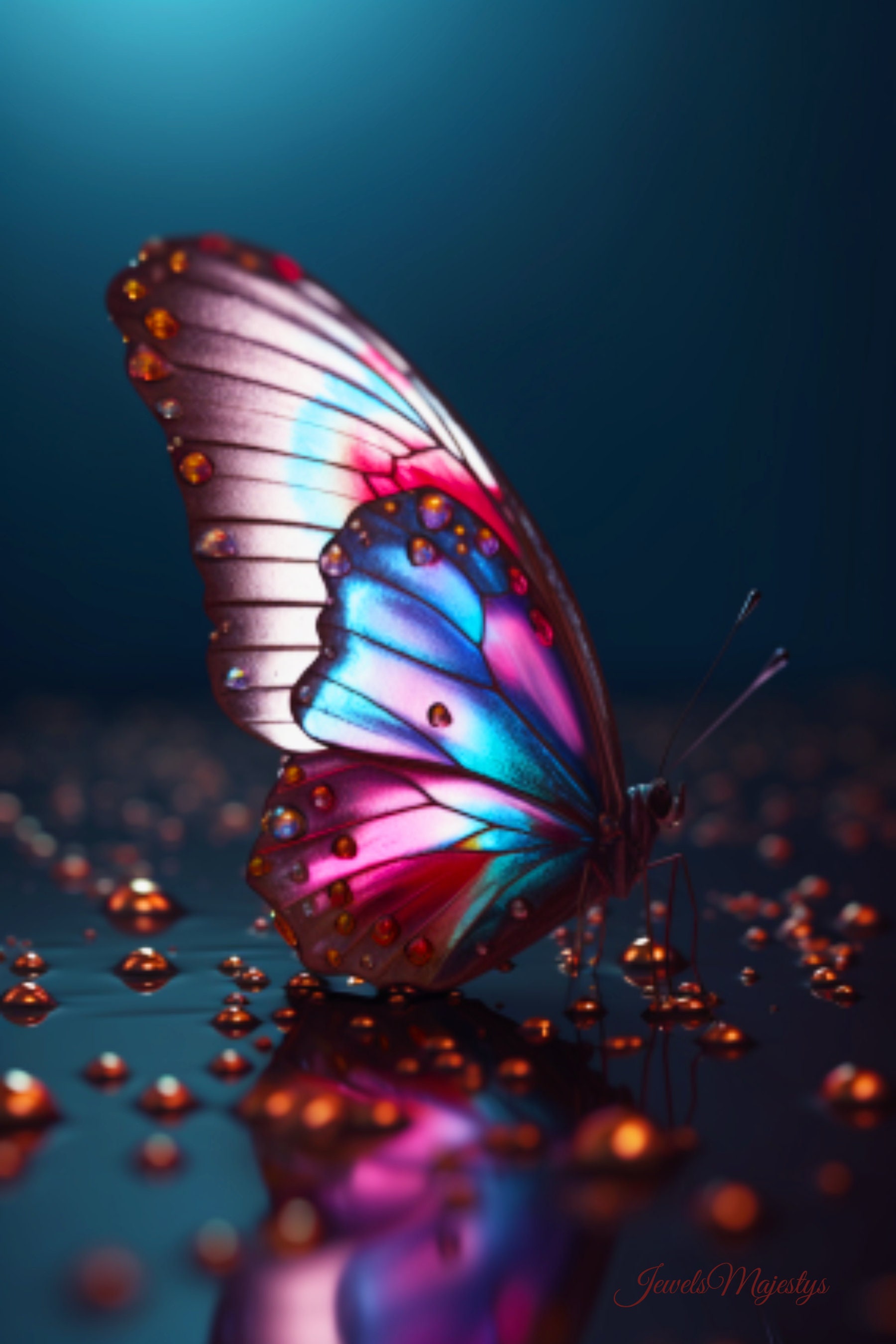 Water Droplet Butterfly Jeweled Butterfly Majestic Butterfly Digital ...
