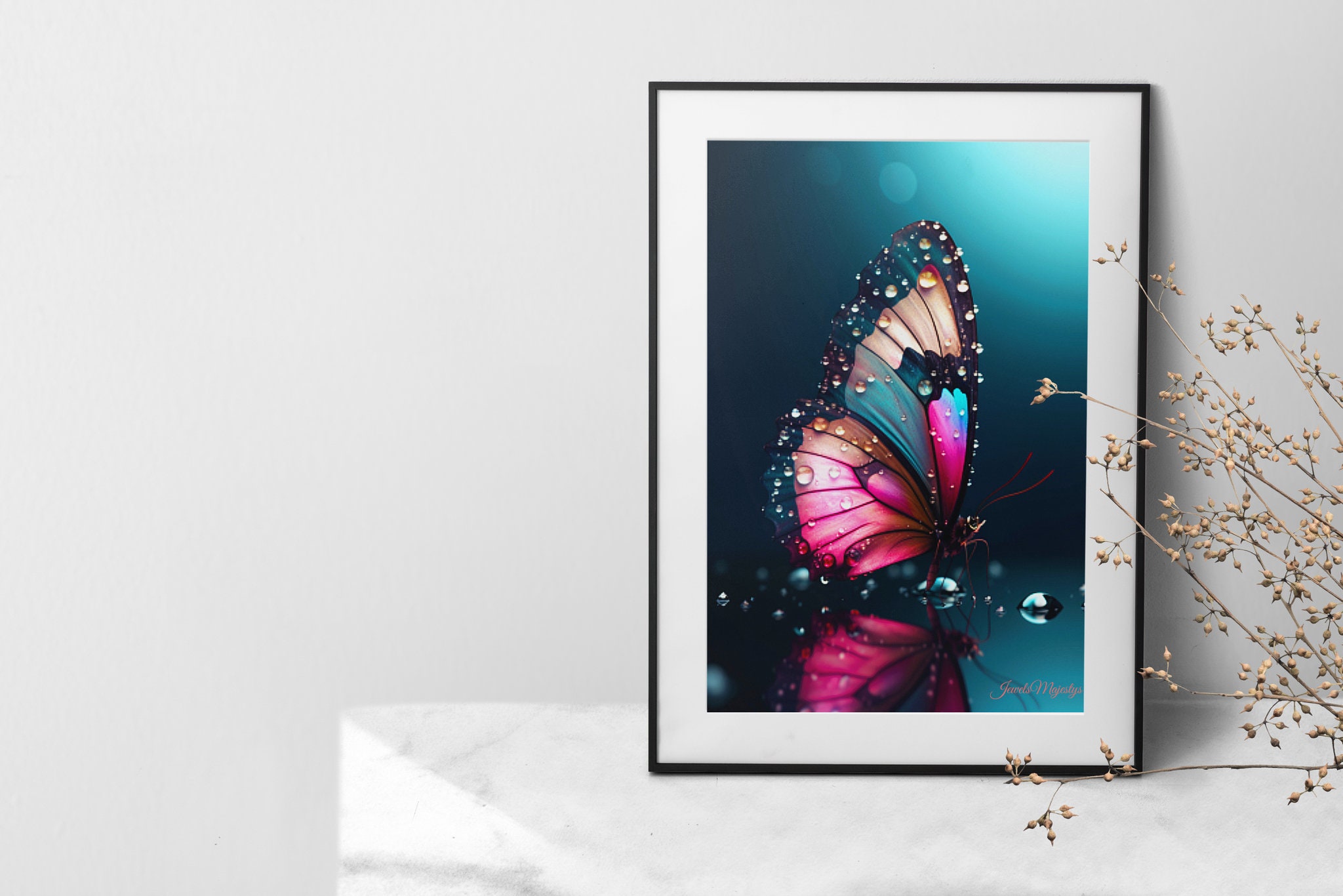 Bejeweled Butterfly Digital Art Butterfly Water Droplet Fantasy Art ...