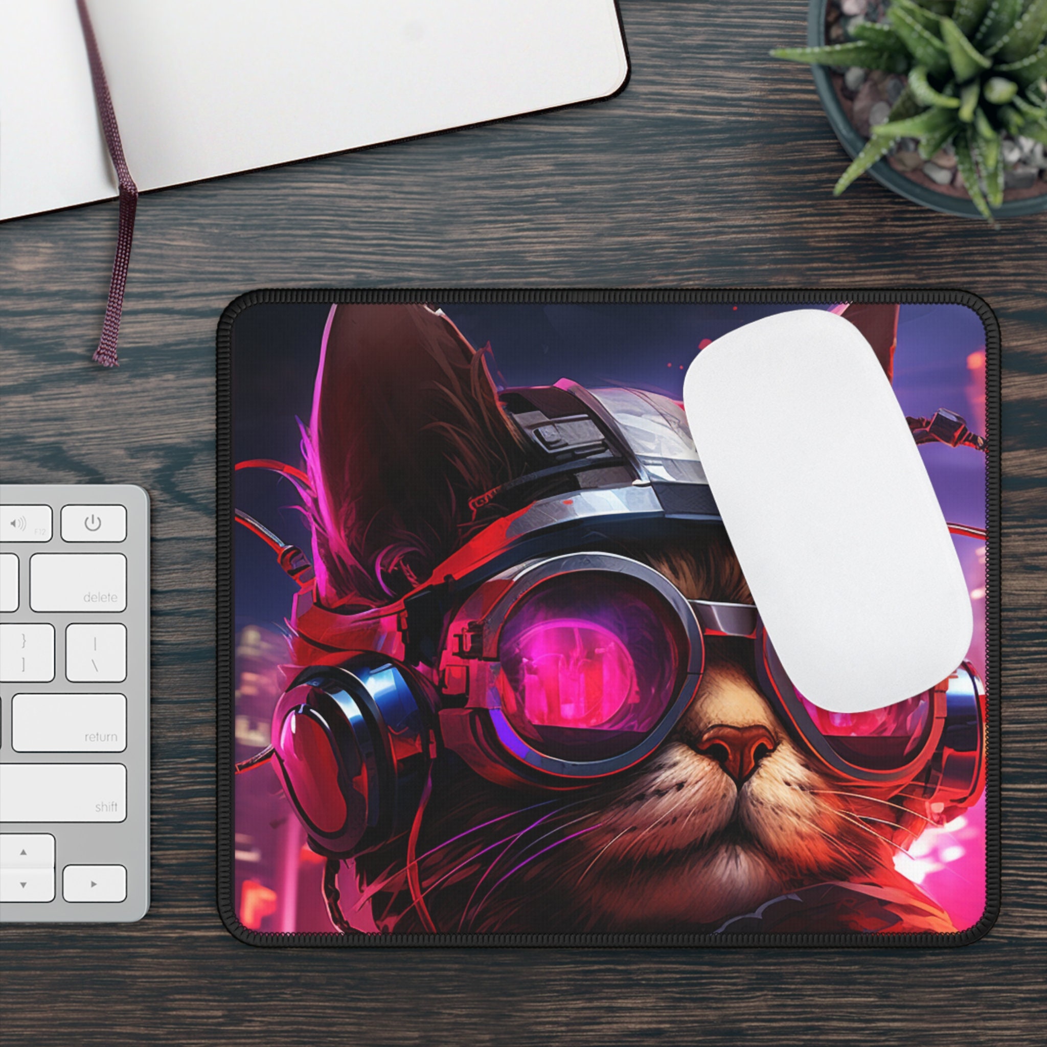 Cyberpunk Cat Mouse Pad Cyberpunk Cat Gaming Mouse Pad - Etsy