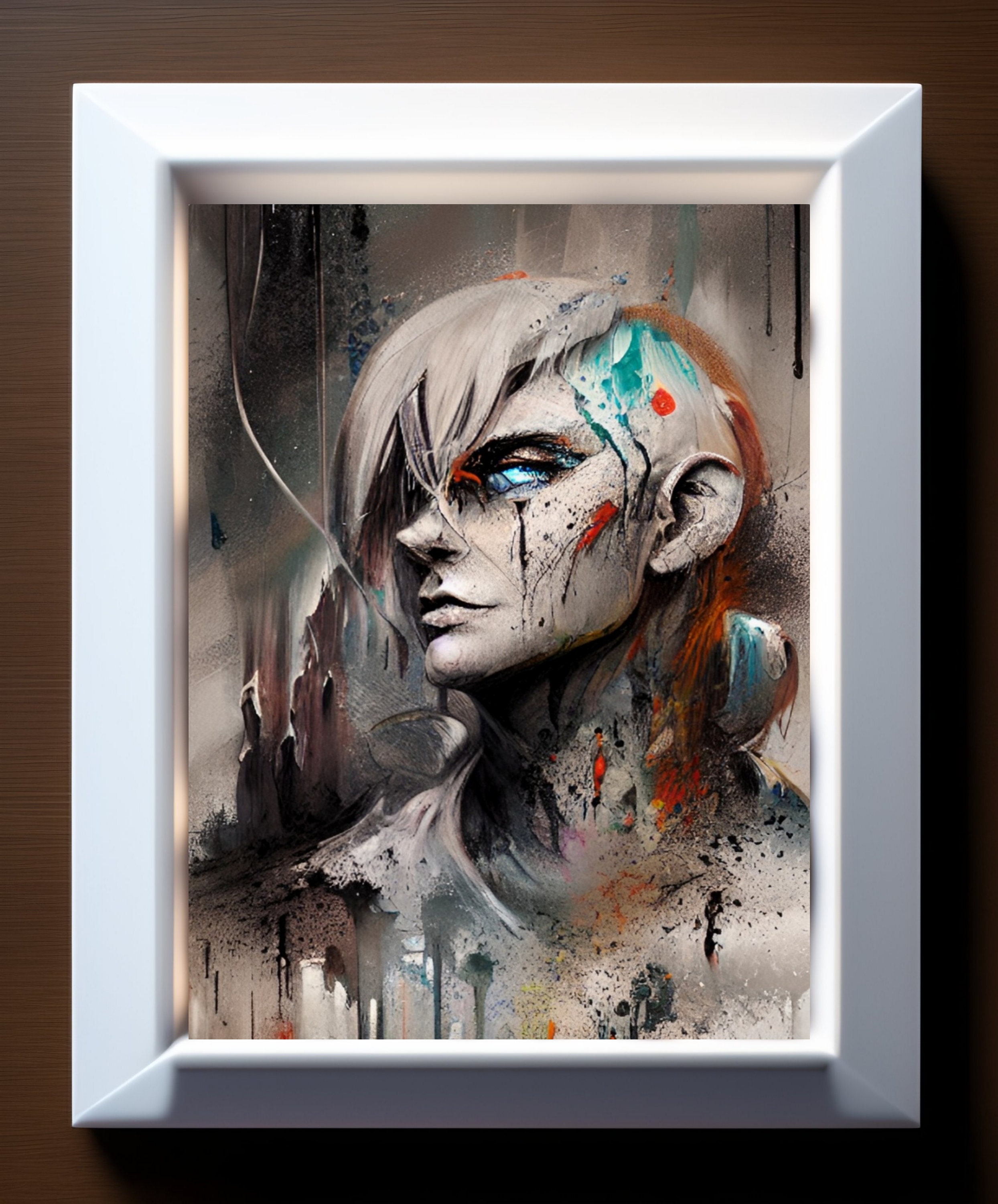 Darwing Illustration,face in Grievance.printable Wall Art,original ...