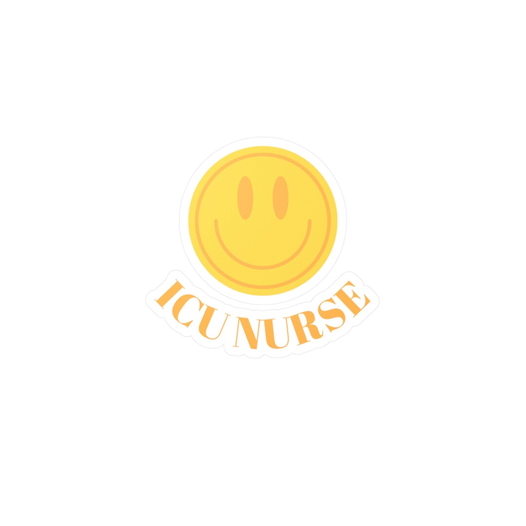 ICU Nurse Smiley Face Stickers, Fun Icu Rn Stickers, Icu Nurse Gifts ...