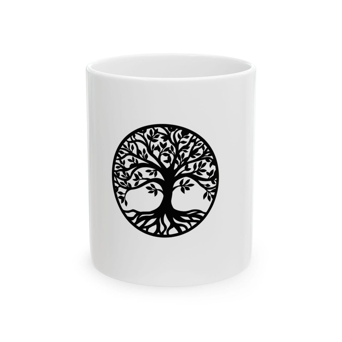 Tree With Roots Circle Vector, Tree of Life Vector, Digital Design ...