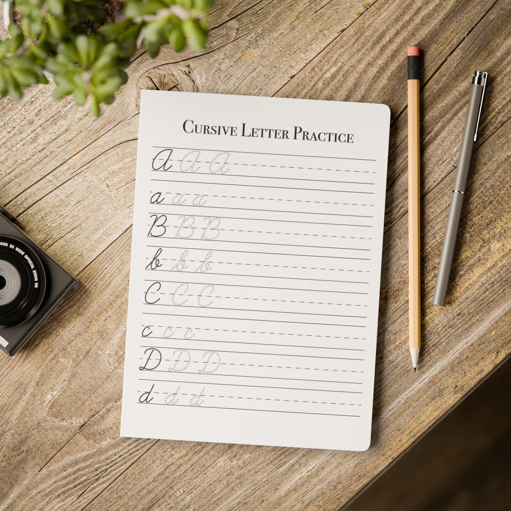 Cursive Letter Practice Printable Worksheet, Traceable Letters, 7 Page ...