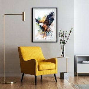 Watercolour Bald Eagle Wall Art || Digital Print, Painting, Wildlife ...